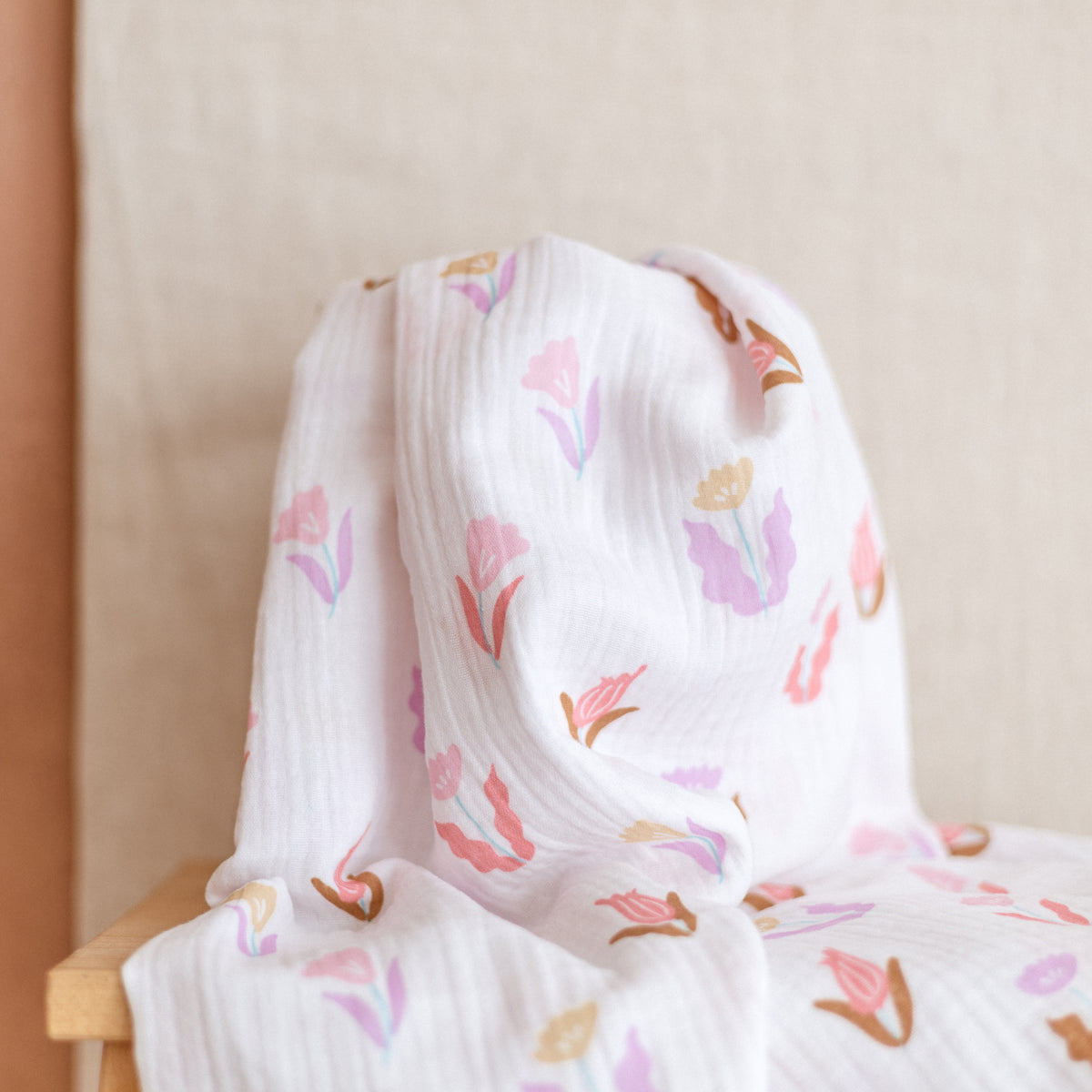 Muslin / Lilac & Rose Tulips – mylittlefabricshop