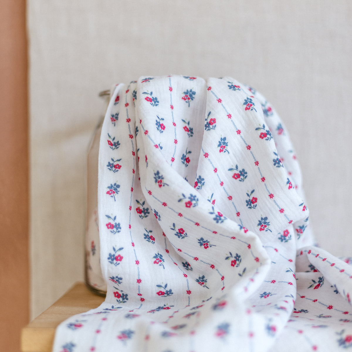 Cotton muslin / Stripes + Flowers – mylittlefabricshop