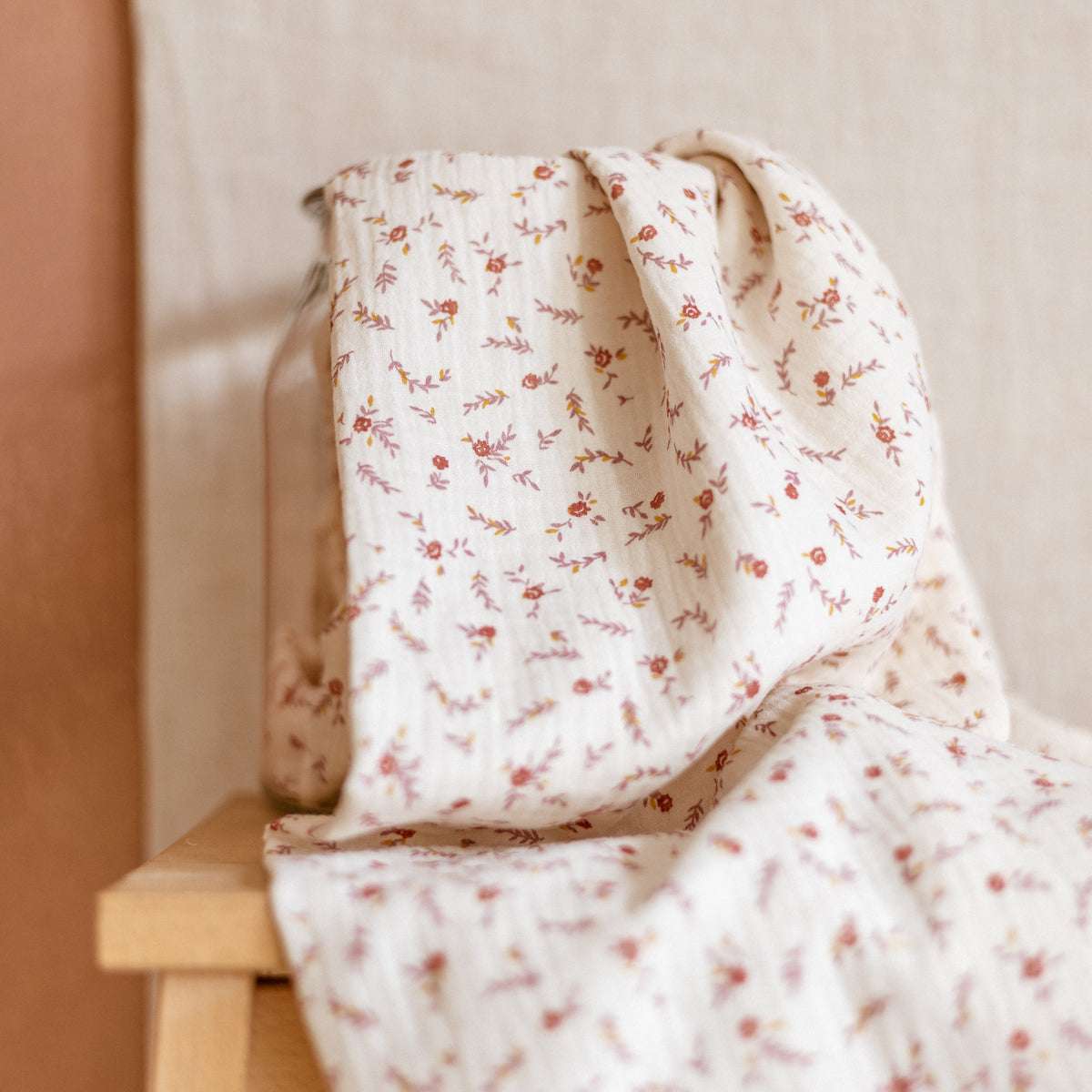 Cotton muslin / floral blush - twigs – mylittlefabricshop