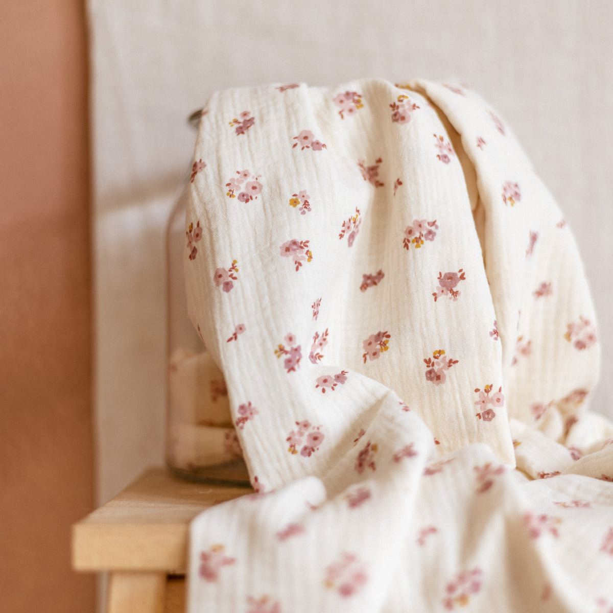 Cotton muslin / floral blush - bouquets – mylittlefabricshop