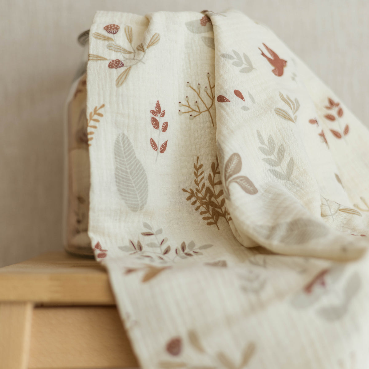 Muslin / Birds & Leaves – mylittlefabricshop