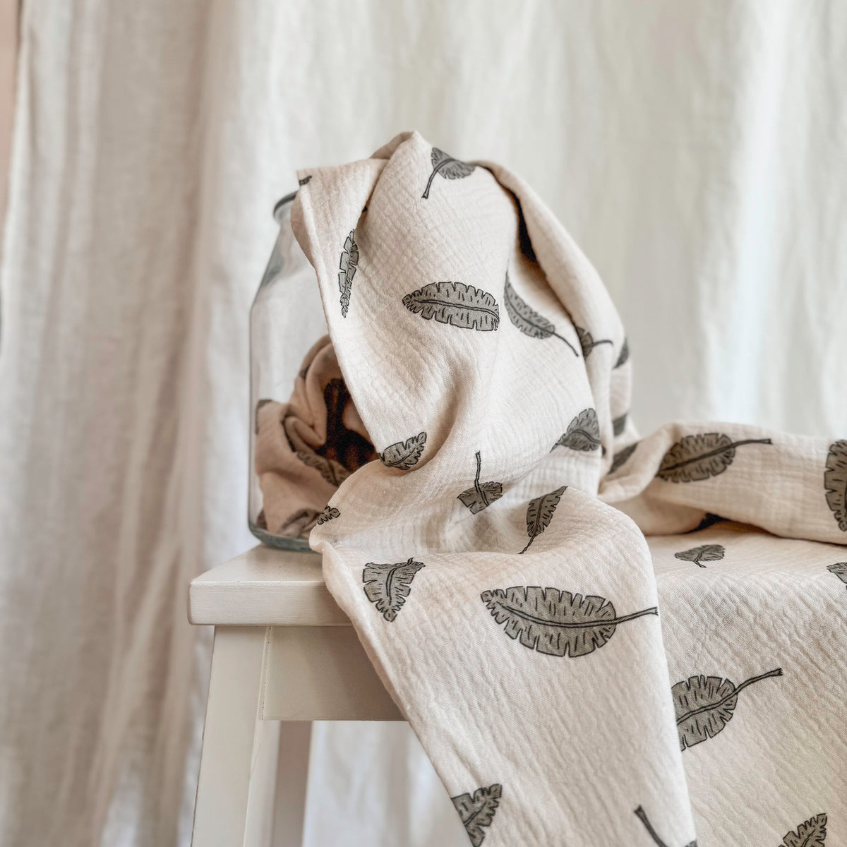 Cotton Muslin / leaves – mylittlefabricshop