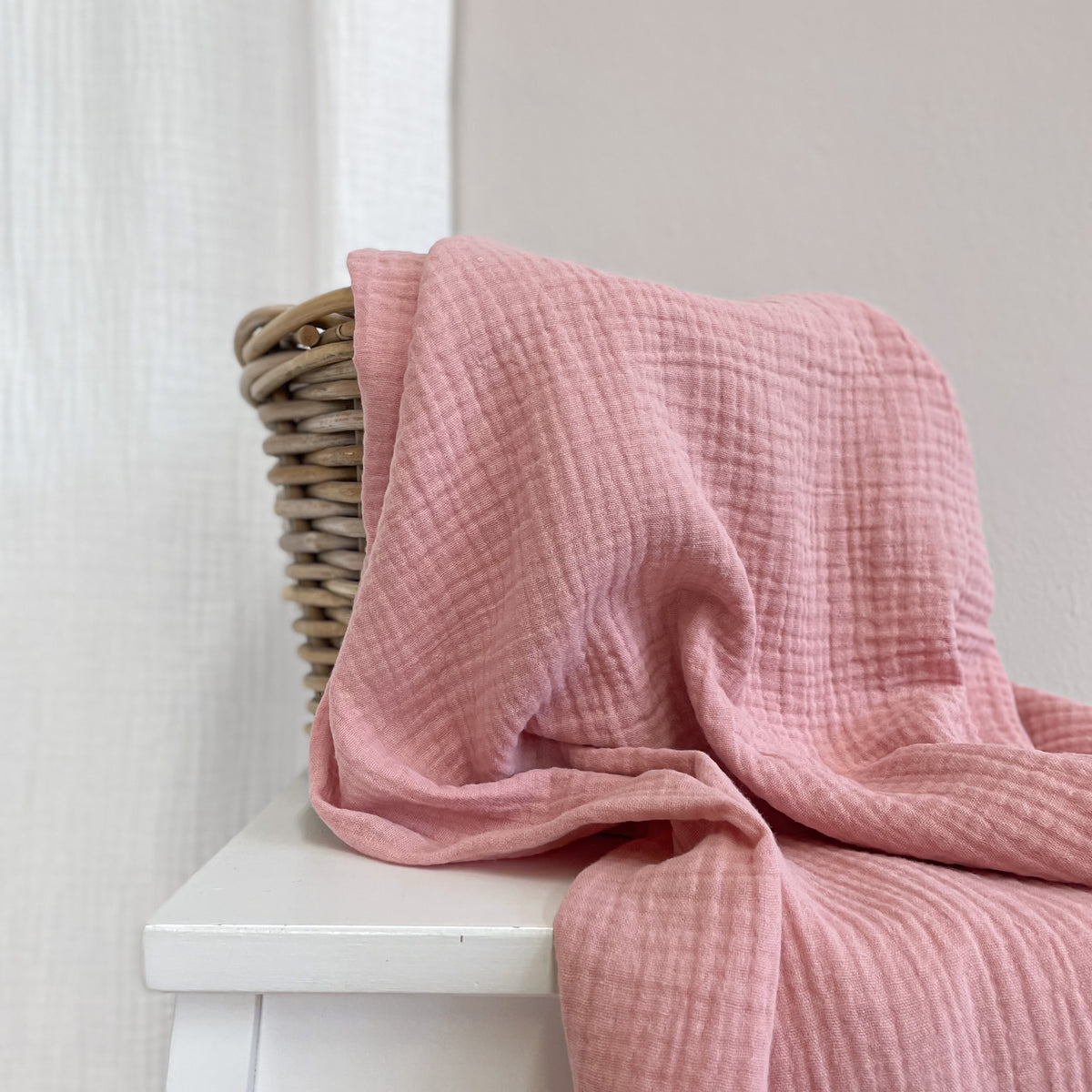 Organic Cotton muslin / rose – mylittlefabricshop