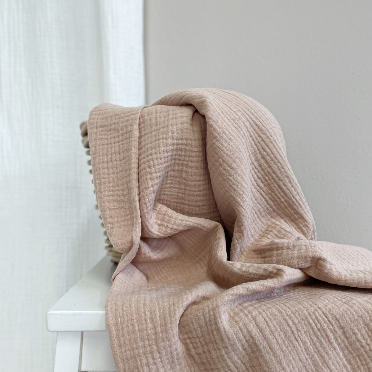 Organic Cotton muslin / creamy peach – mylittlefabricshop