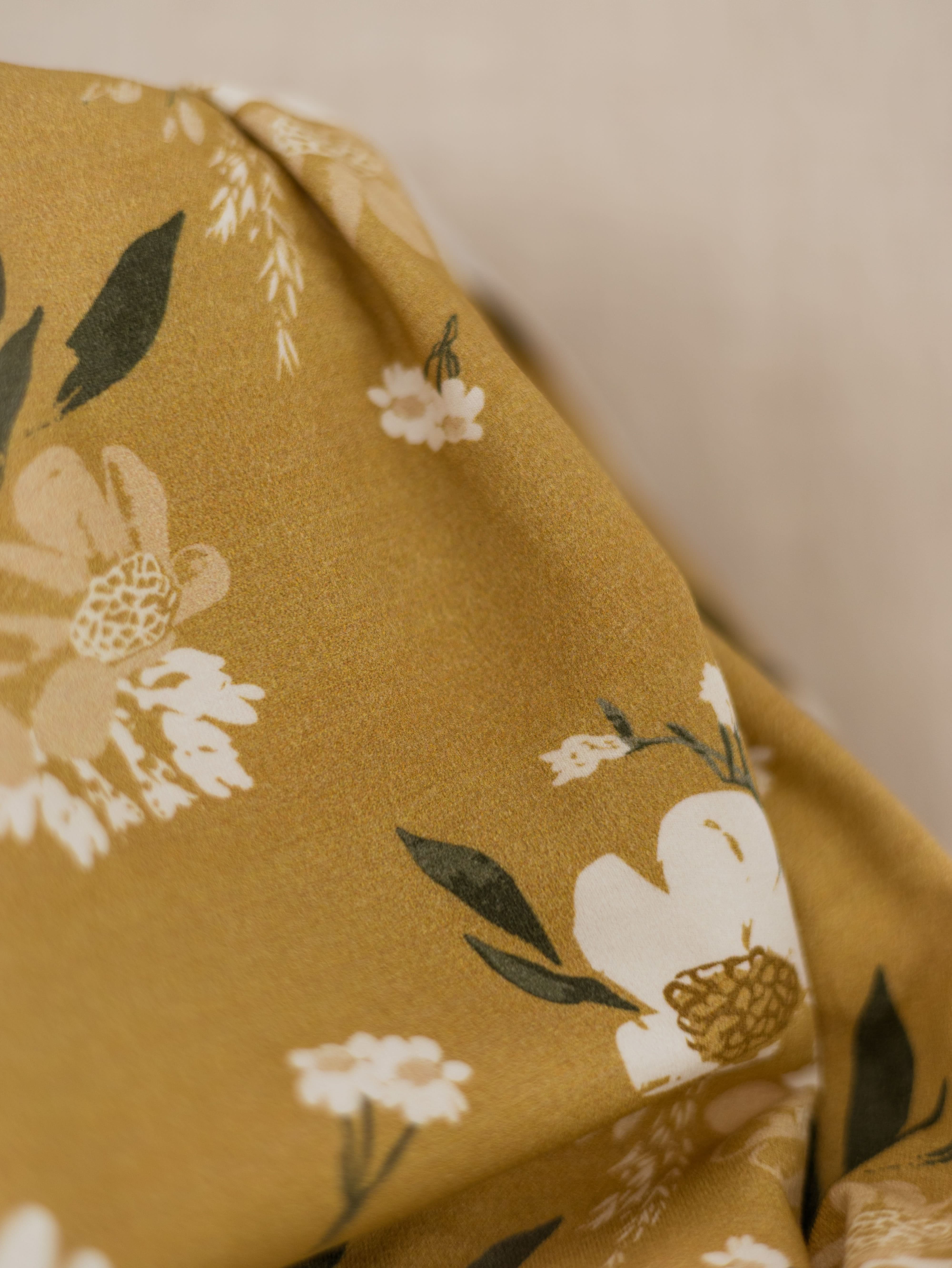 Cotton french terry / Wild Flowers - Caramel – mylittlefabricshop