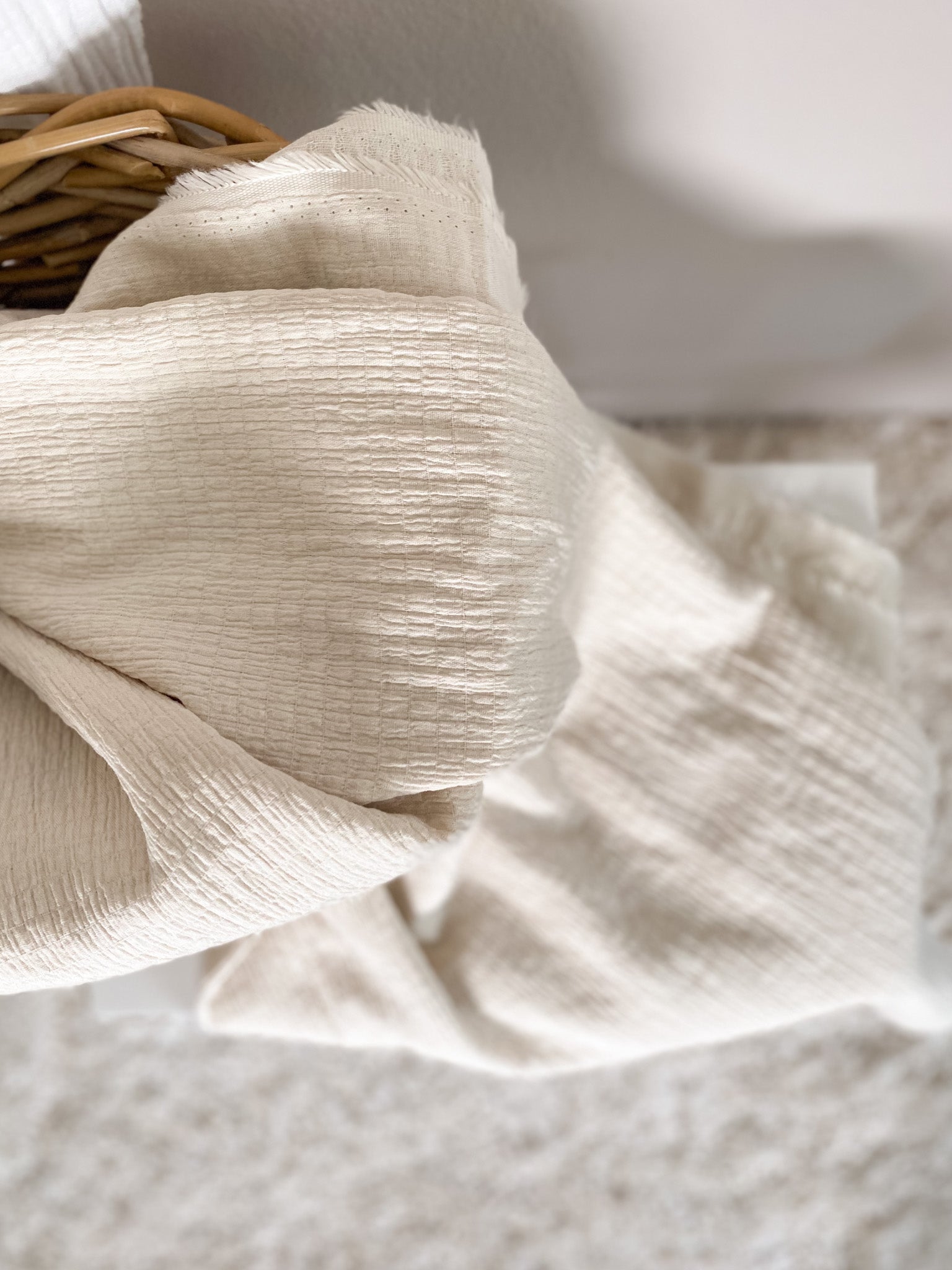 Crinkled muslin / milk – mylittlefabricshop
