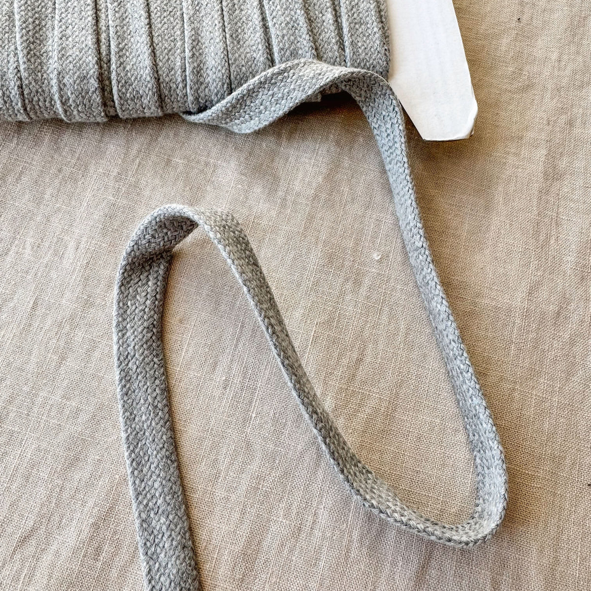 Flat cotton cord / melange light grey – mylittlefabricshop