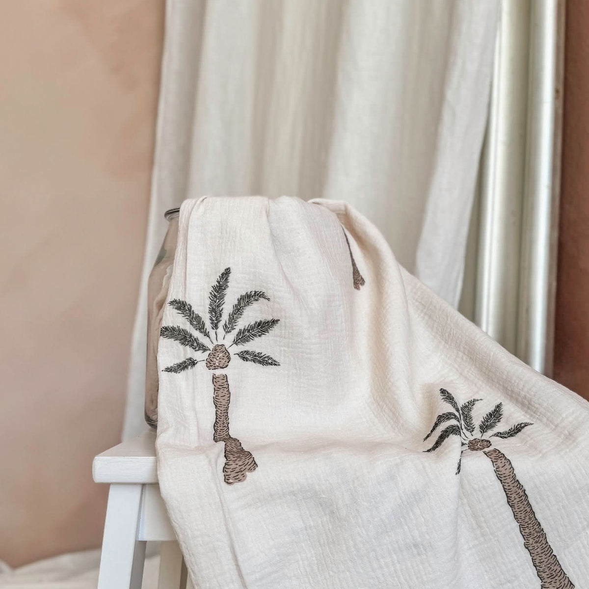 Cotton Muslin / big palms – mylittlefabricshop