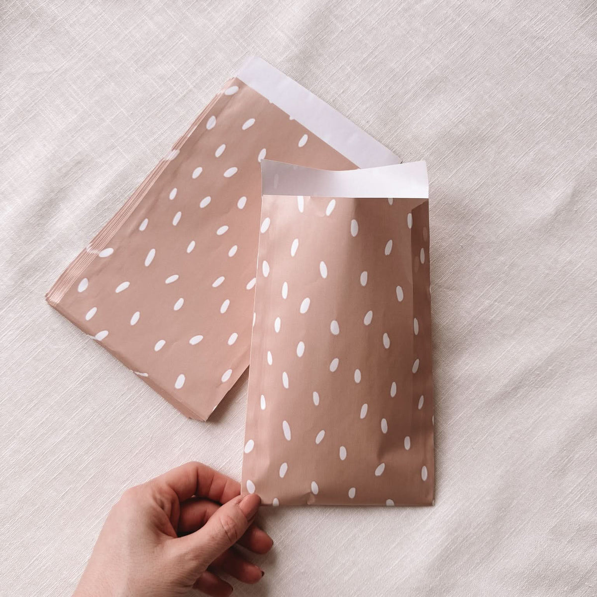 Paper bags / blush dots - small – mylittlefabricshop