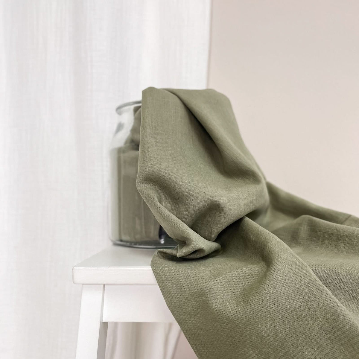 Fine linen / olive – mylittlefabricshop
