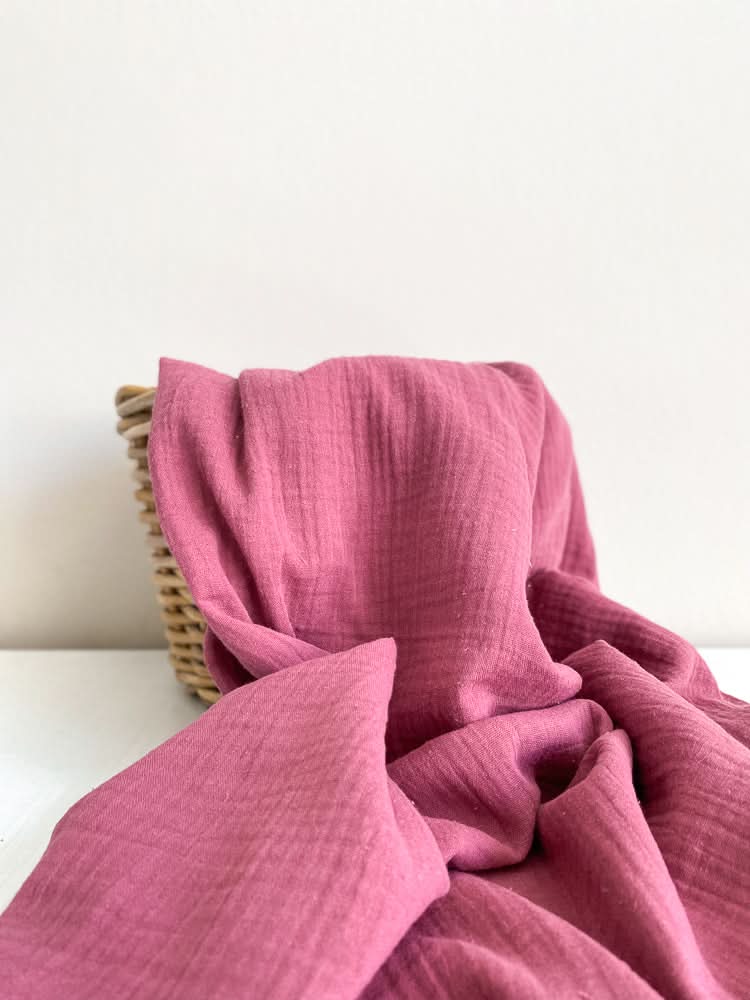 Double layer muslin / raspberry – mylittlefabricshop